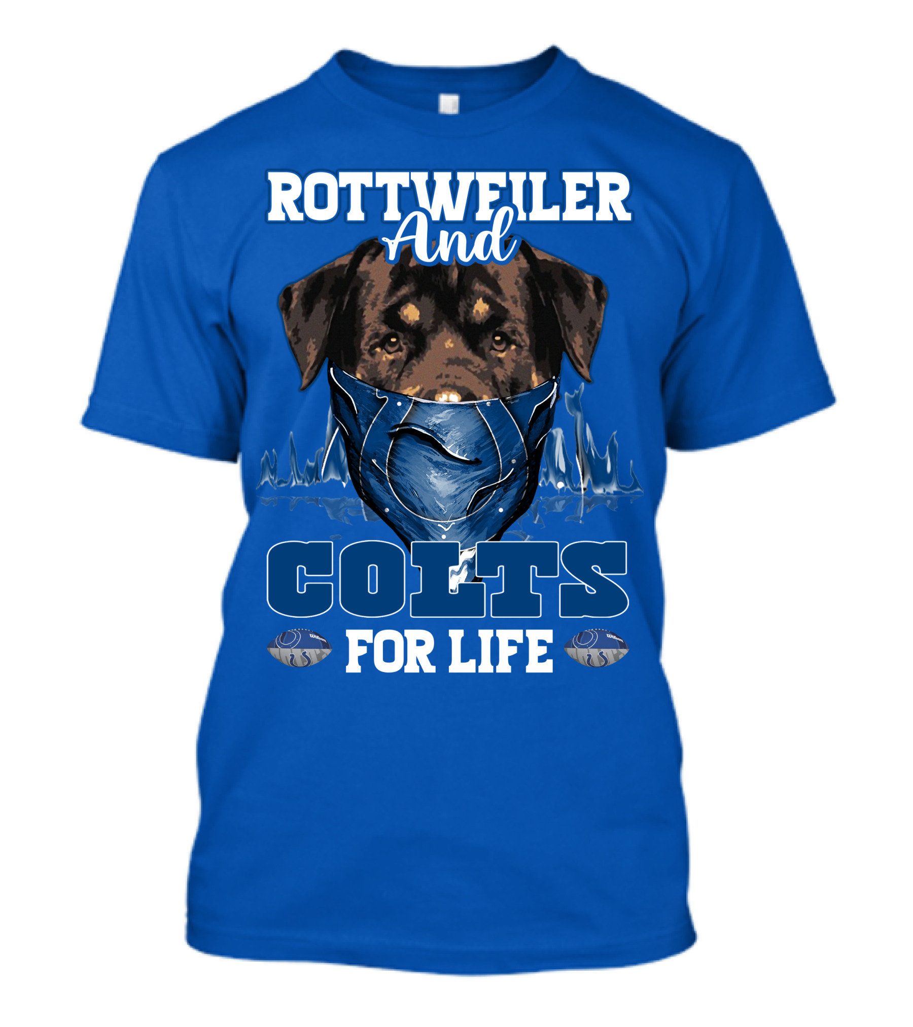 Rottweiler And Colts For Life Indianapolis T-Shirt