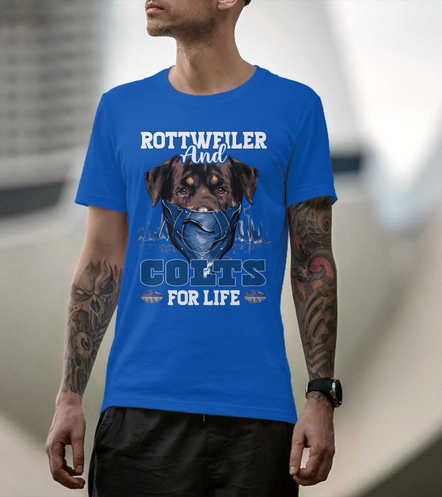 Rottweiler And Colts For Life Indianapolis T-Shirt