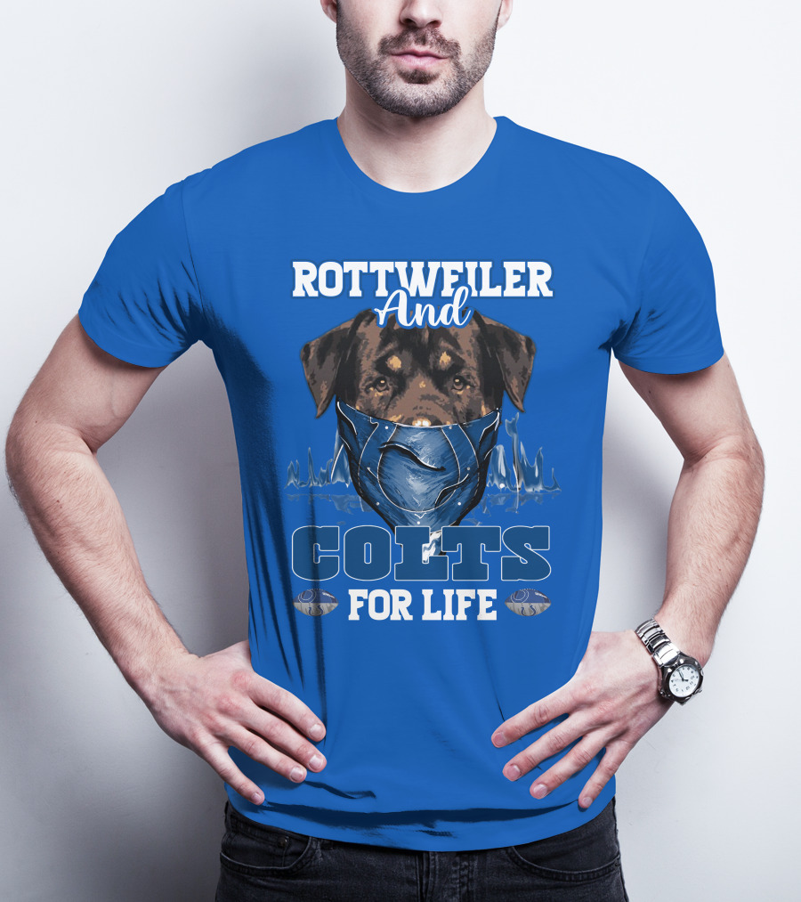Rottweiler And Colts For Life Indianapolis T-Shirt
