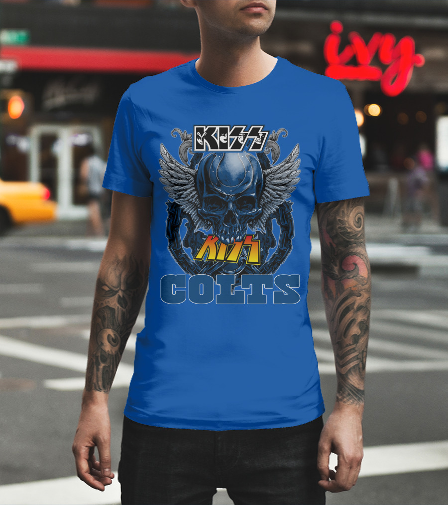 Kiss Colts Skull Wings Indianapolis Colts T-Shirt