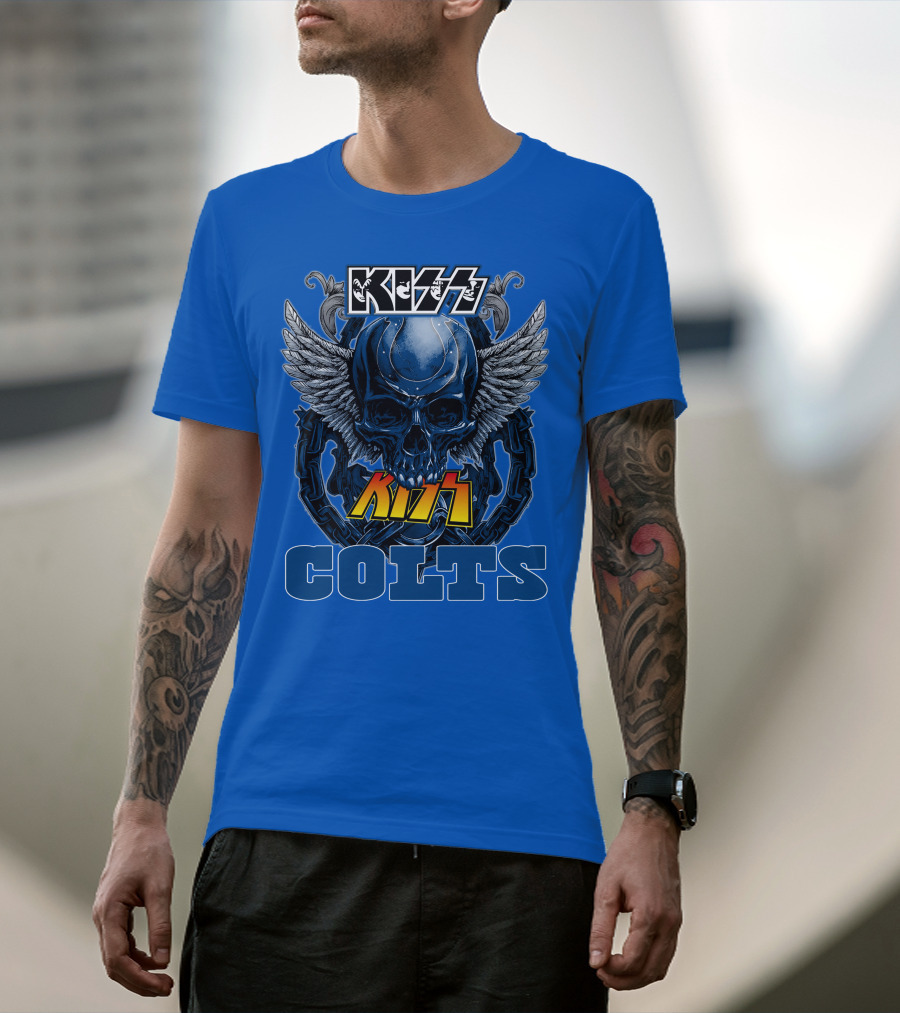 Kiss Colts Skull Wings Indianapolis Colts T-Shirt