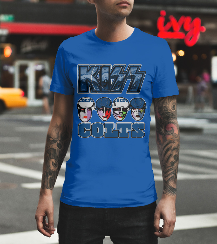 Kiss Colts Indianapolis Football Fan Facepaint Fusion T-Shirt
