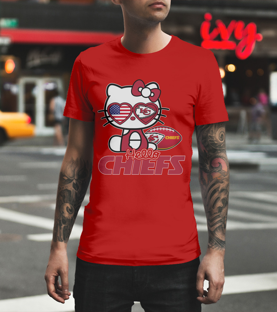 Hello Kitty Chiefs Kansas City Football USA T-Shirt