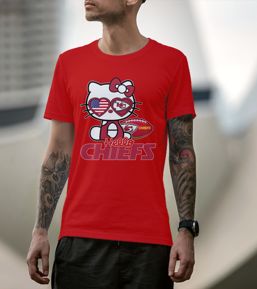 Hello Kitty Chiefs Kansas City Football USA T-Shirt