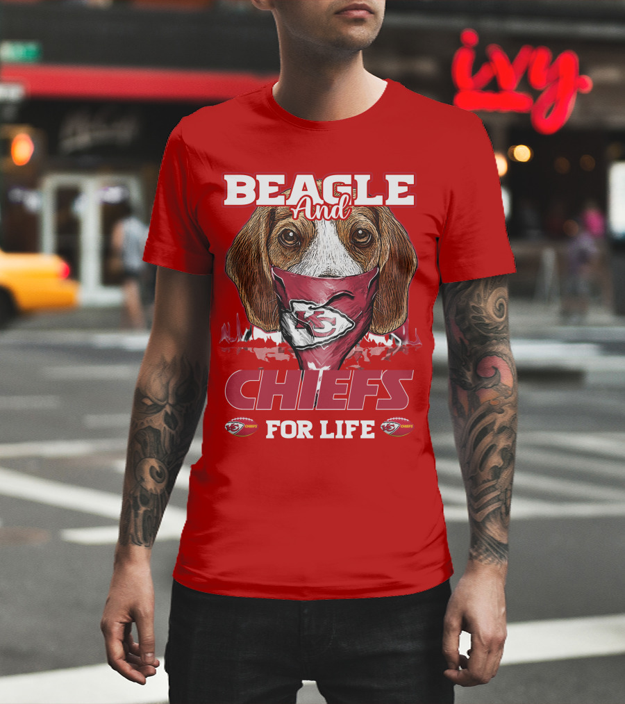 Beagle And Chiefs For Life Kansas City Chiefs T-Shirt