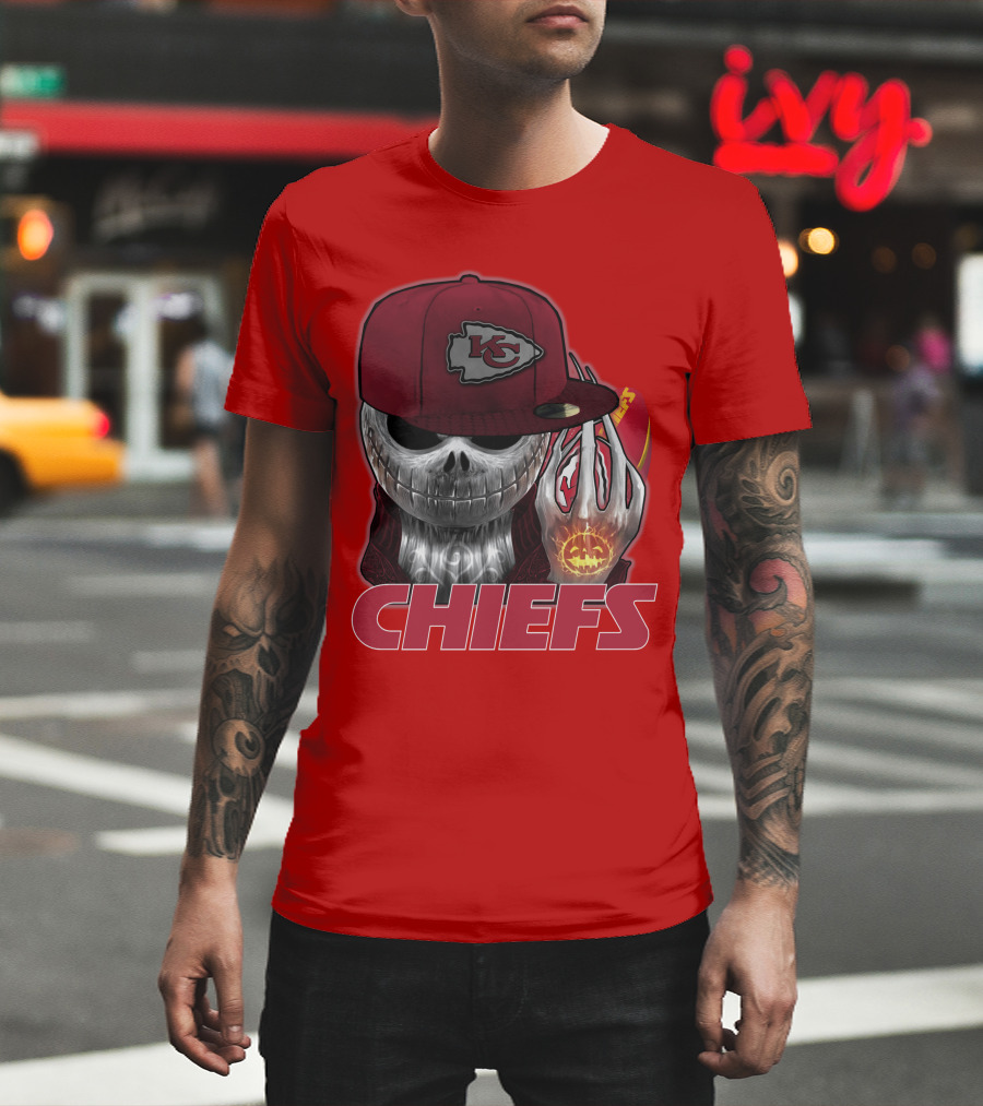 Jackskull Chiefs Kansas City Football T-Shirt