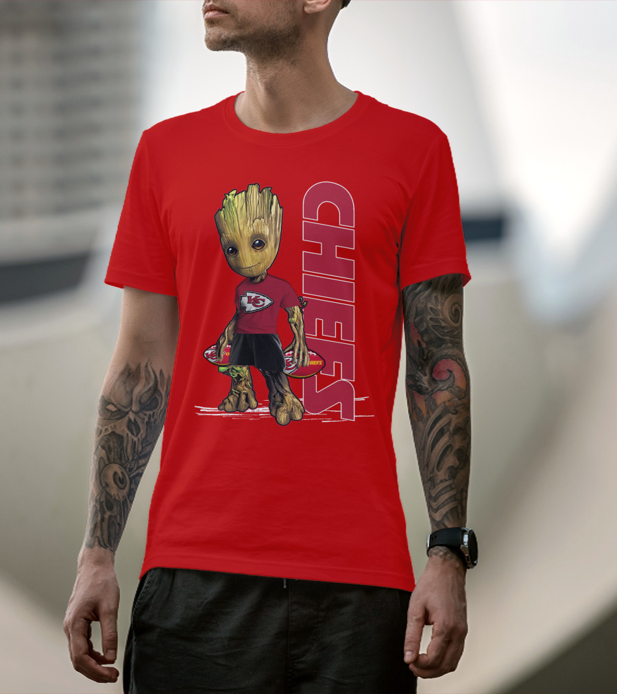 Groot V1 Kansas City Chiefs Football Character Chiefs T-Shirt