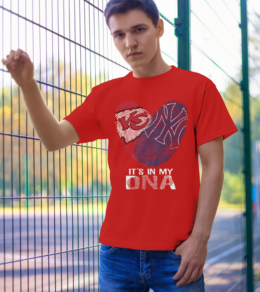 Kansas City Chiefs It's In My Dna Football Fingerprint Heart T-Shirt