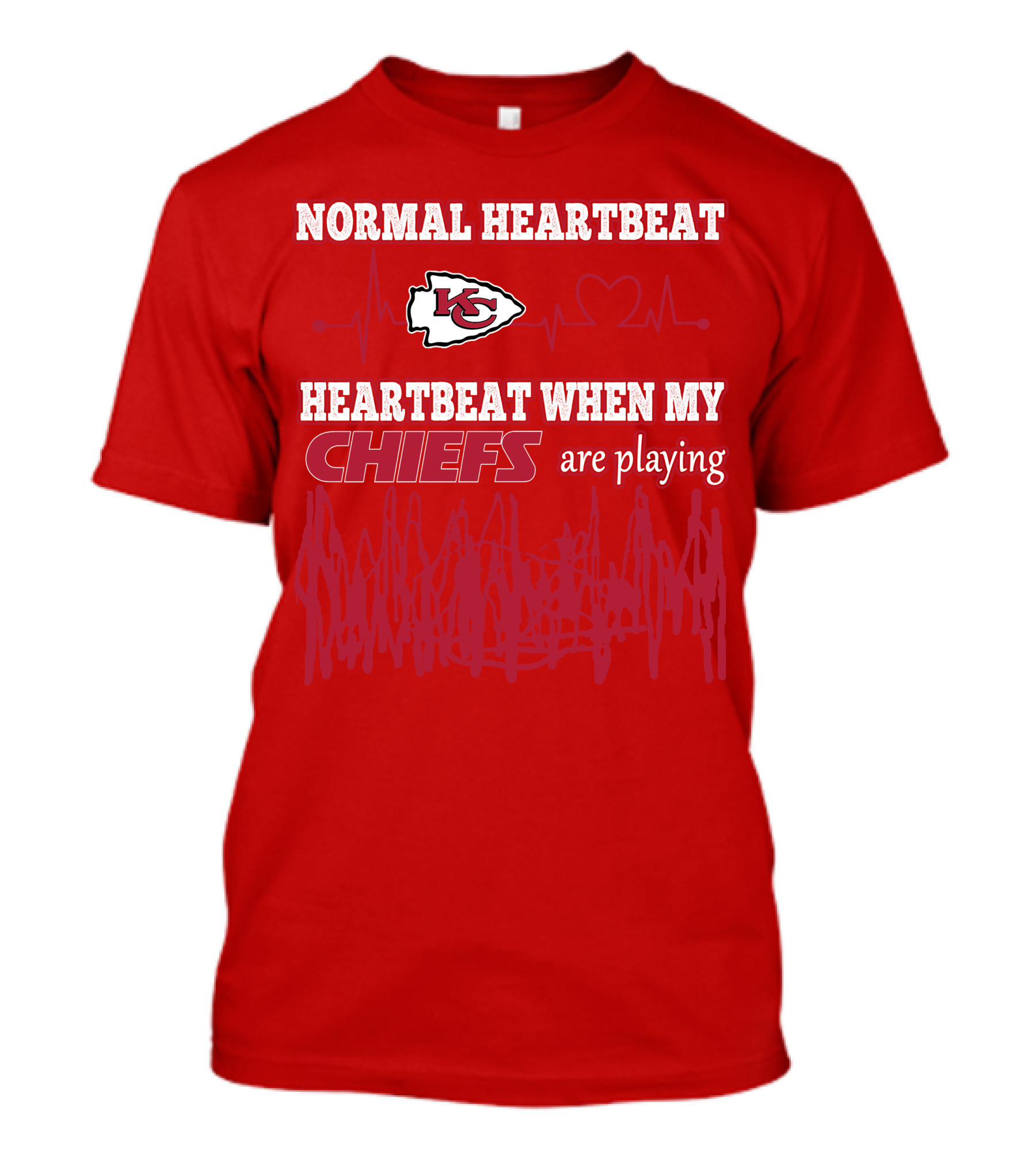 Normal Heartbeat Kansas City Chiefs Heartbeat When My Chiefs Are Playing T-Shirt
