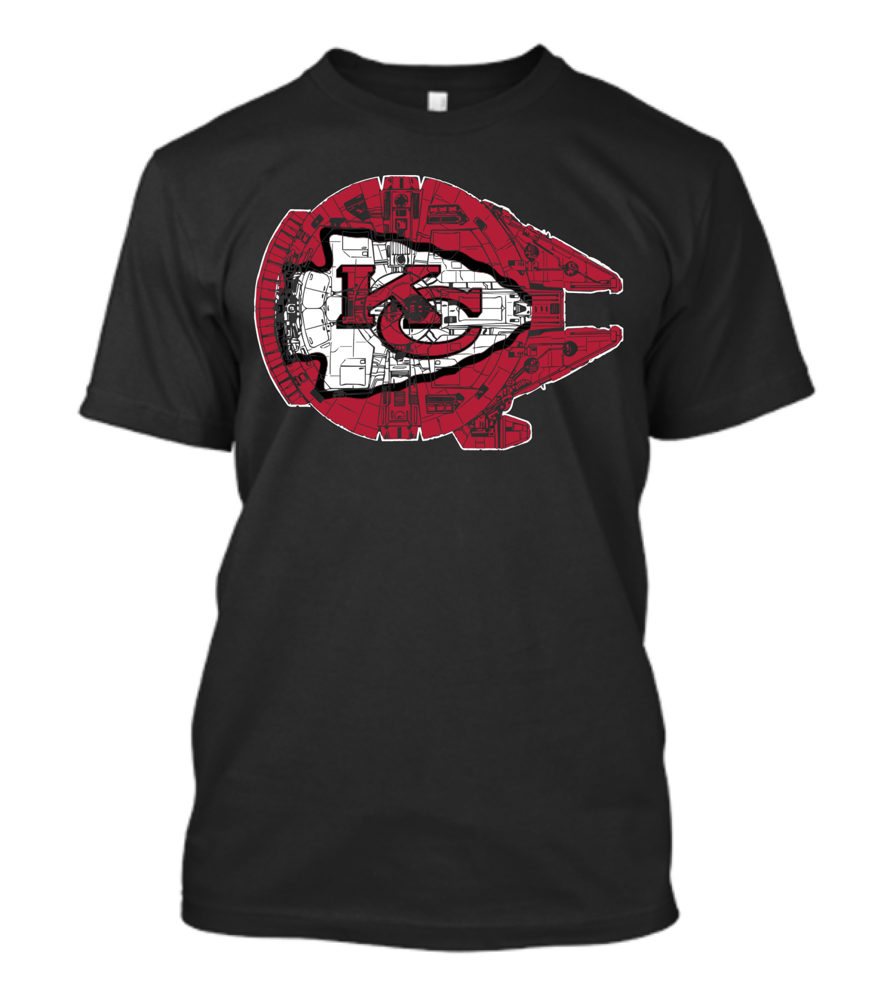 Kansas City Chiefs Star Wars Millennium Falcon 49 Logo Combo T-Shirt
