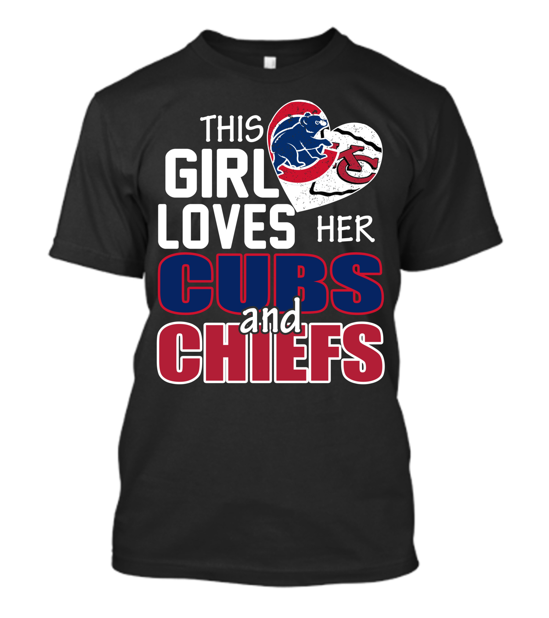 This Girl Loves Her Cubs And Chiefs T-Shirt