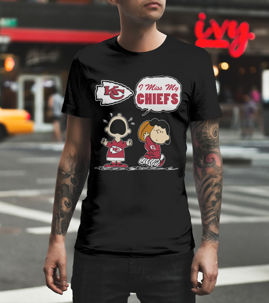 I Miss My Kansas City Chiefs Peanuts Football T-Shirt
