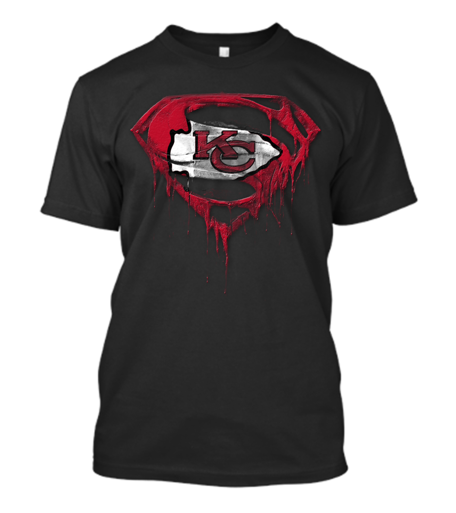 Kansas City Chiefs Kc Superman Logo Dripping Effect T-Shirt