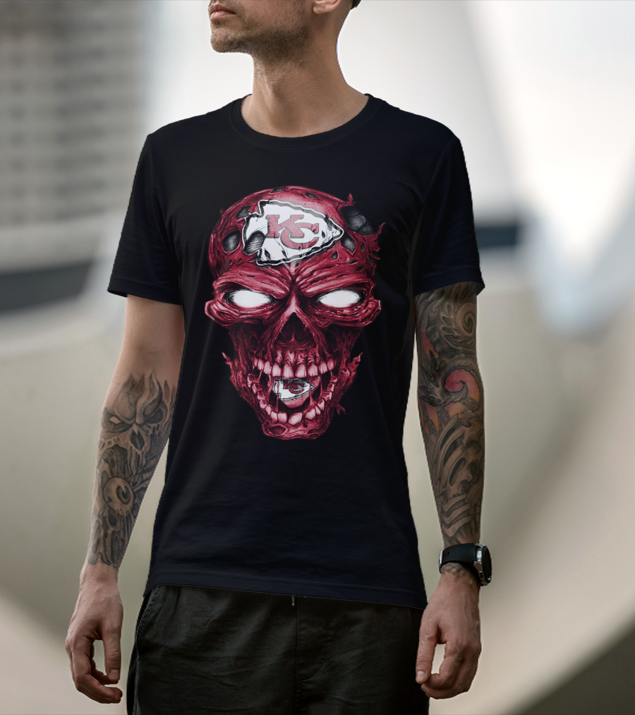 Kansas City Chiefs Skull Head T-Shirt