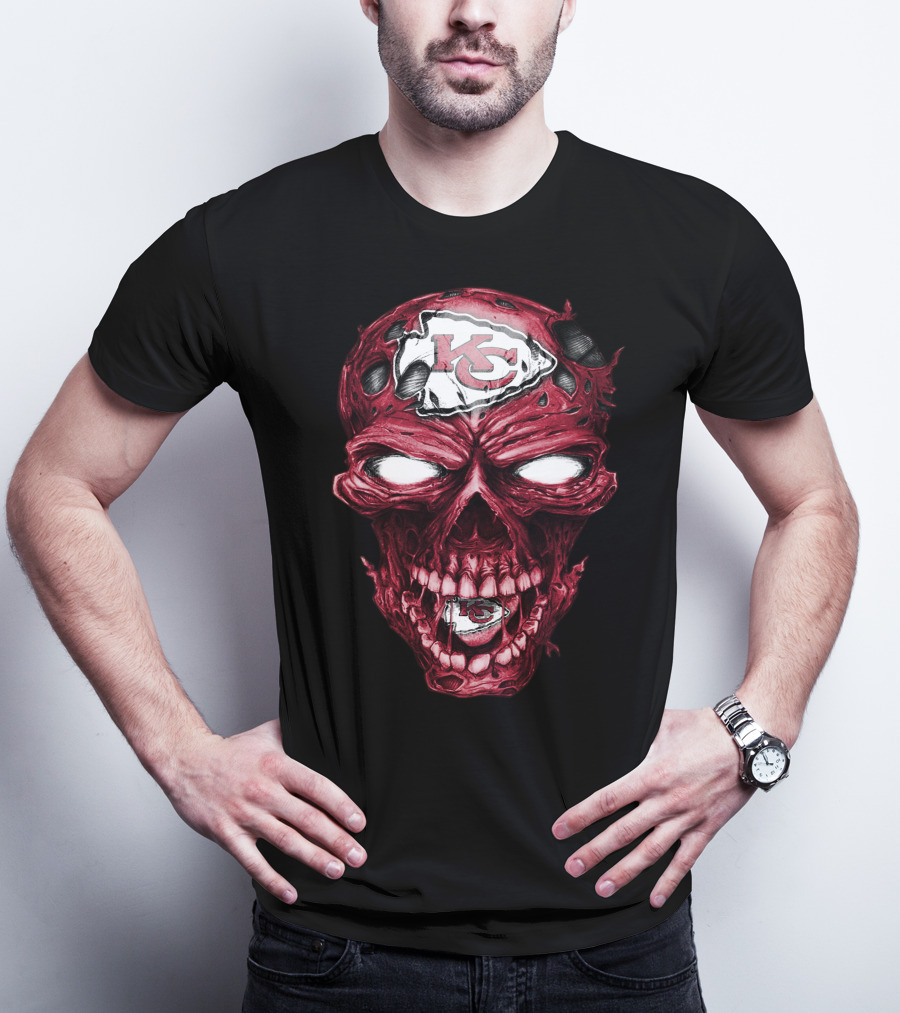 Kansas City Chiefs Skull Head T-Shirt