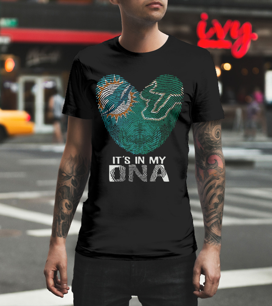 Miami Dolphins It's In My Dna Fingerprint T-Shirt