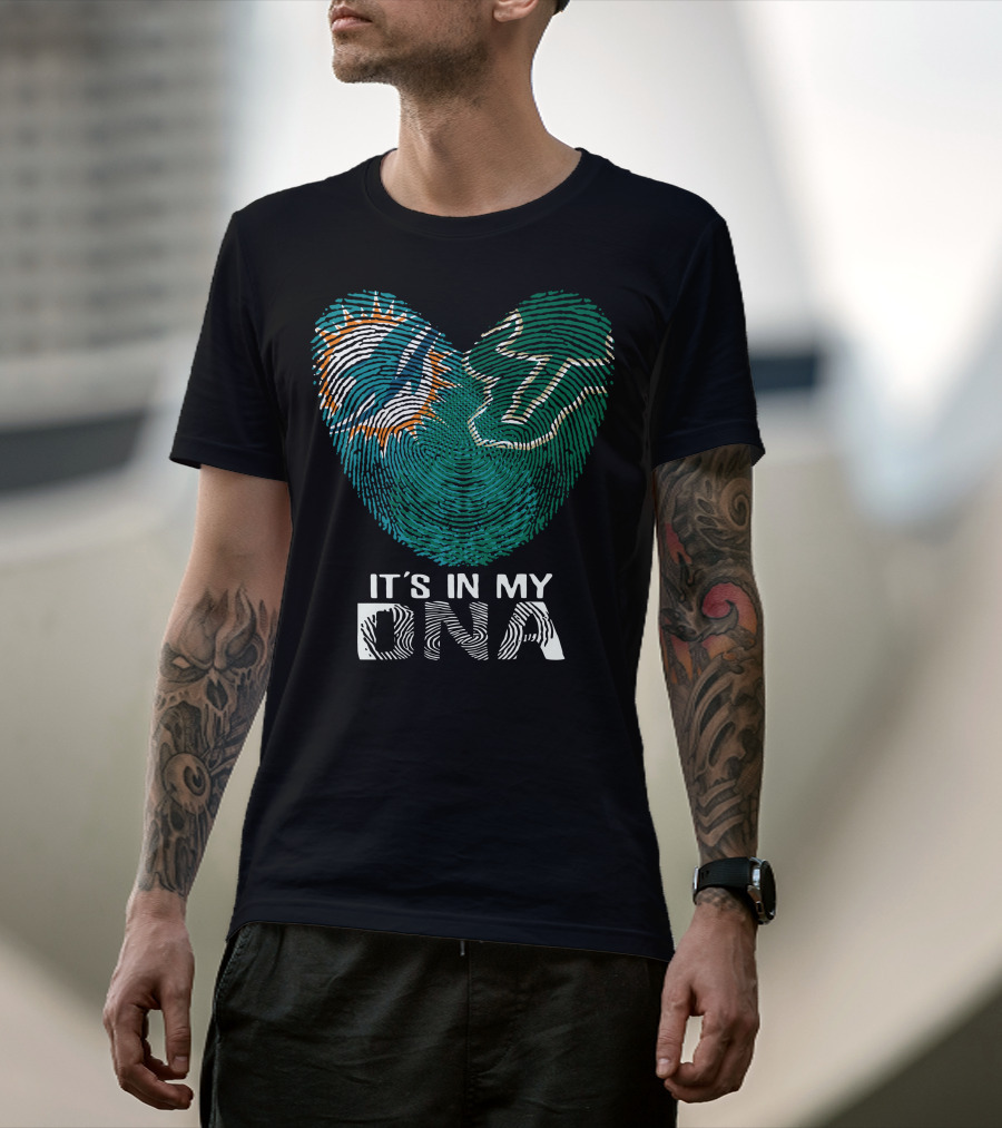 Miami Dolphins It's In My Dna Fingerprint T-Shirt