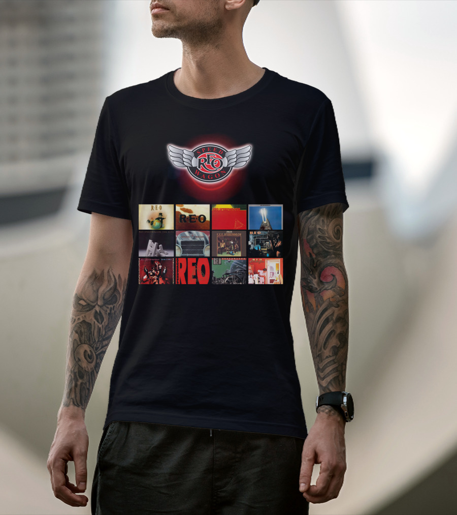 REO Speedwagon Album Covers With Iconic Band T-Shirt
