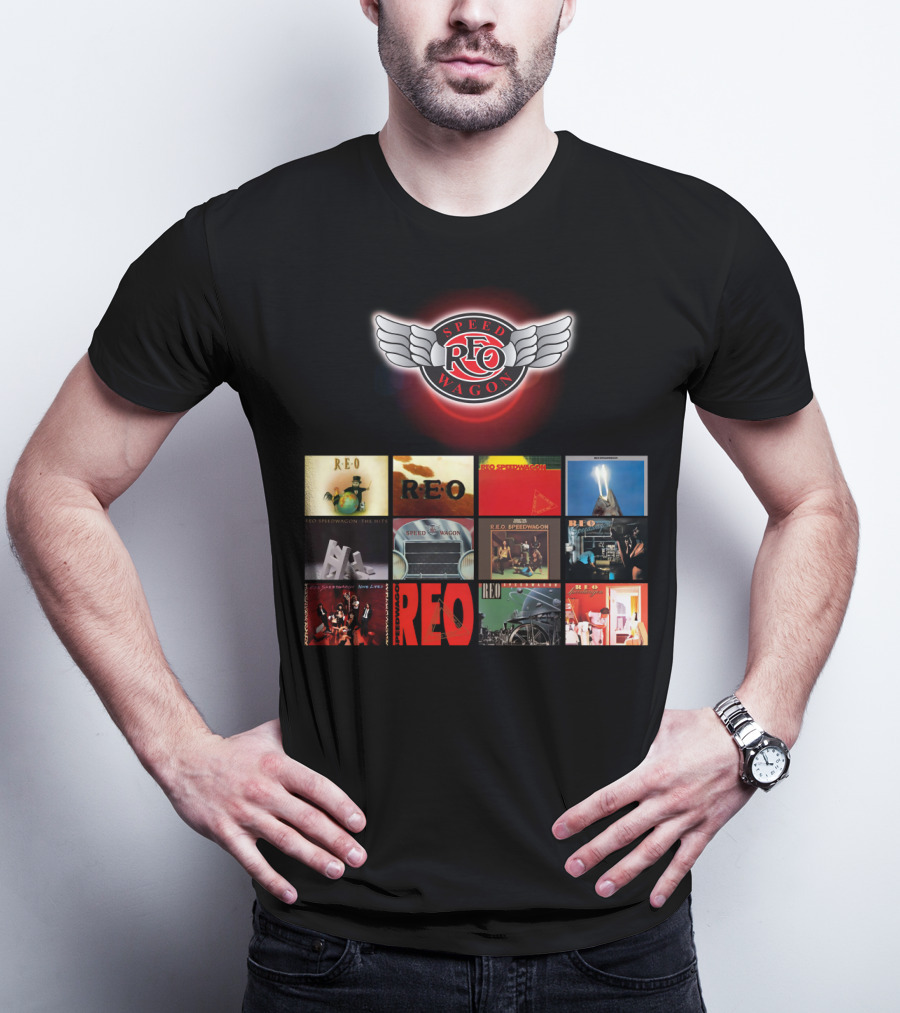 REO Speedwagon Album Covers With Iconic Band T-Shirt