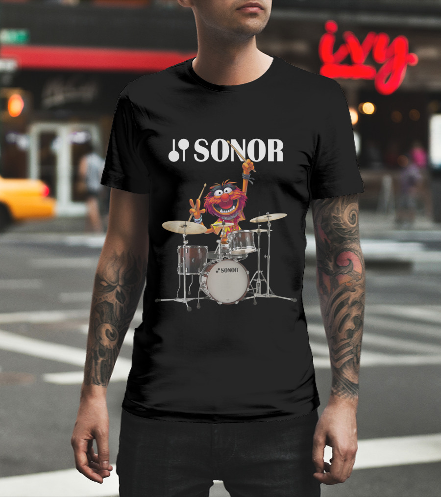 The Muppet Show Animal Playing Sonor Drums Enthusiastically T-Shirt
