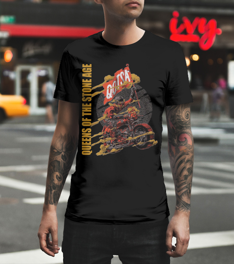 Queens Of The Stone Age QOTSA Motorcycle Rider T-Shirt