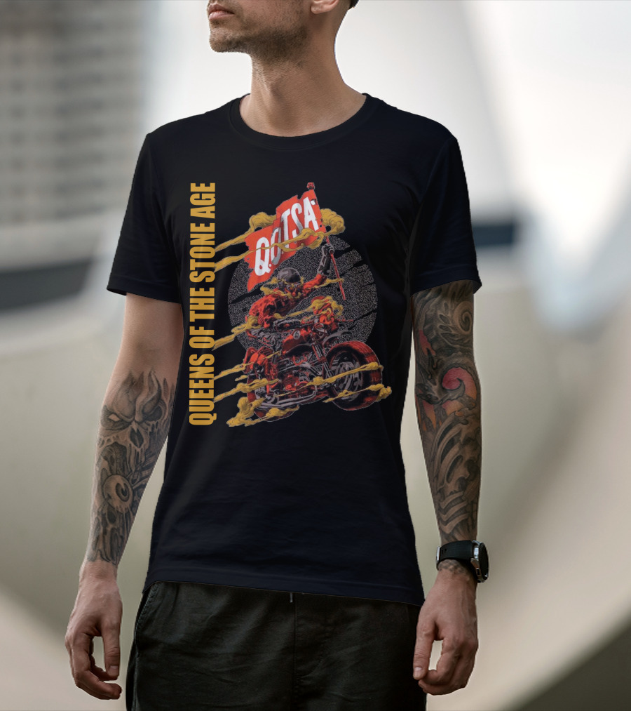 Queens Of The Stone Age QOTSA Motorcycle Rider T-Shirt