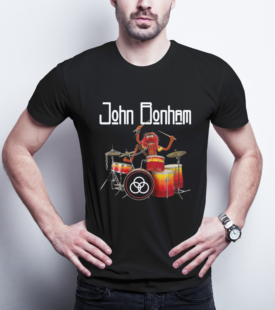 John Bonham Drums Animal Muppets Iconic Performance Image T-Shirt