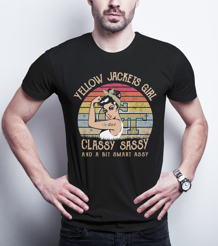 Yellow Jackets Girl Classy Sassy And A Bit Smart Assy GT Girl T-Shirt