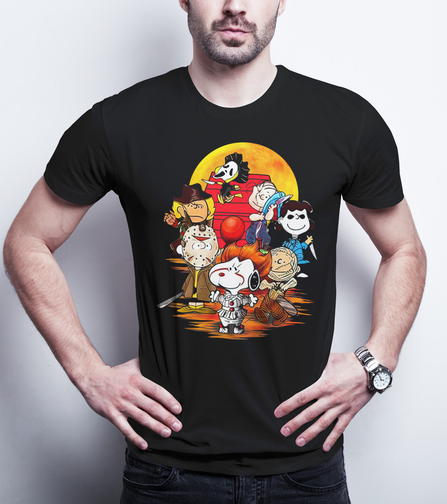 Snoopy And Friends Halloween Horror Mashup T-Shirt