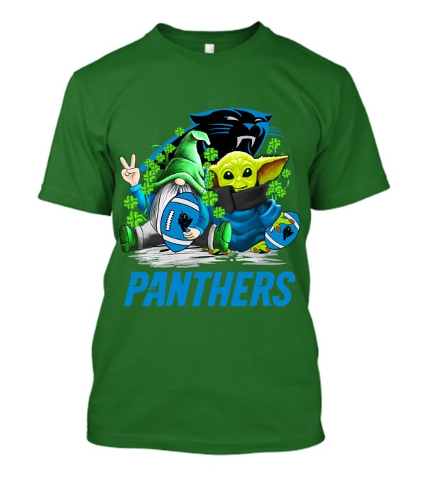 Panthers St. Patrick’s Day Football Gnome And Baby Alien T-Shirt