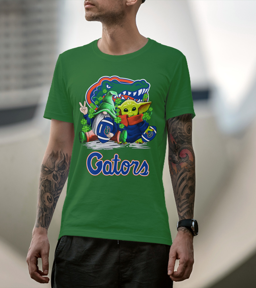 Florida Gators Football St. Patrick's Day Gnome And Baby Alien T-Shirt
