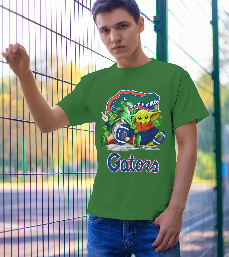 Florida Gators Football St. Patrick's Day Gnome And Baby Alien T-Shirt