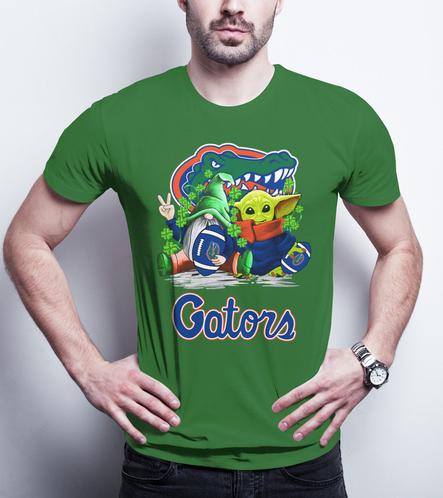Florida Gators Football St. Patrick's Day Gnome And Baby Alien T-Shirt