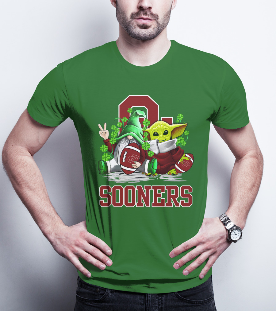 Oklahoma Sooners St. Patrick's Day Football Gnome And Alien T-Shirt