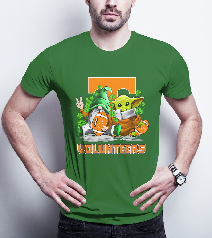 Tennessee Volunteers Football St. Patrick’s Day Gnome And Baby Alien T-Shirt