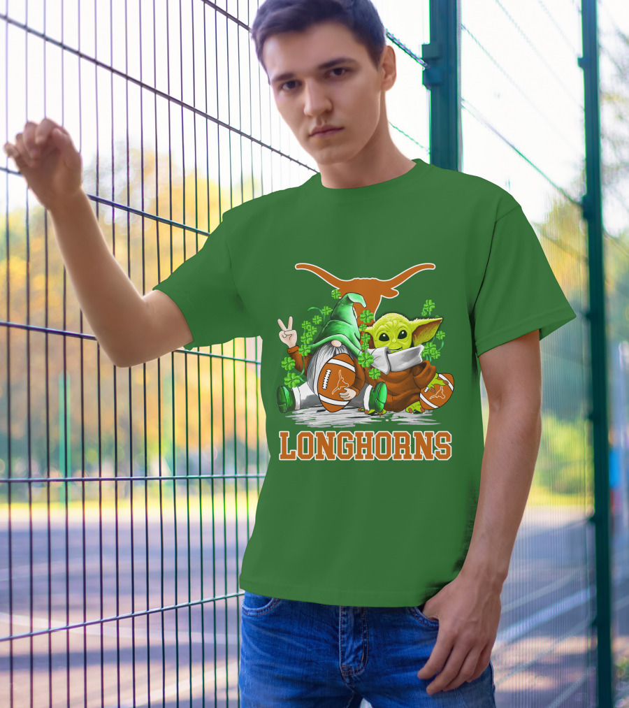 Texas Longhorns Football Patrick’s Day Longhorns Gnome Baby Jedi T-Shirt