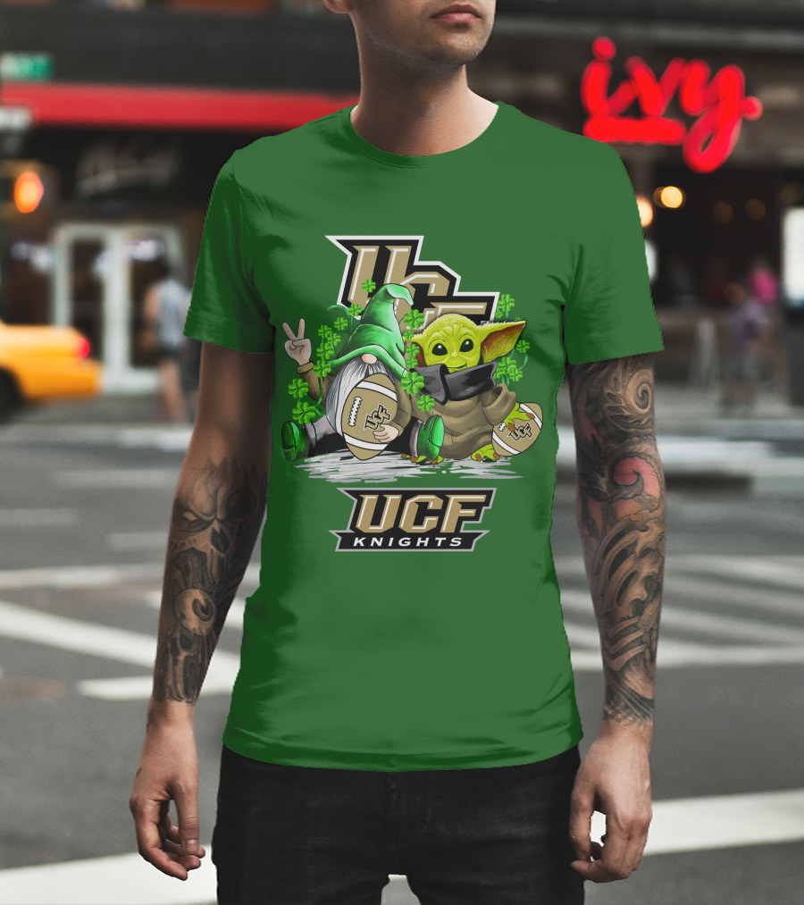 UCF Knights Football St. Patrick's Day Shamrock Gnome Baby Alien T-Shirt