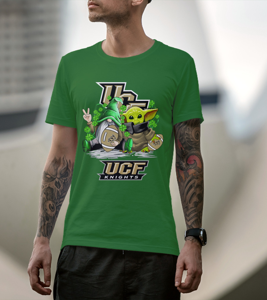 UCF Knights Football St. Patrick's Day Shamrock Gnome Baby Alien T-Shirt