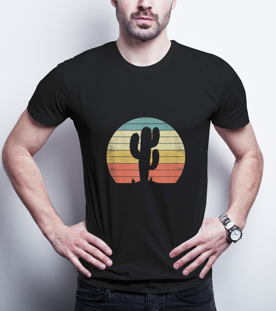 Retro Sunset Saguaro Cactus T-Shirt