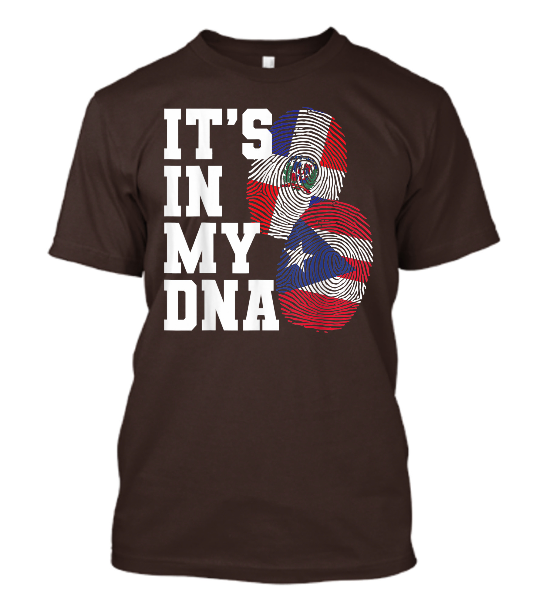 IT'S IN MY DNA Dominican Republic And Puerto Rico Fingerprints T-Shirt
