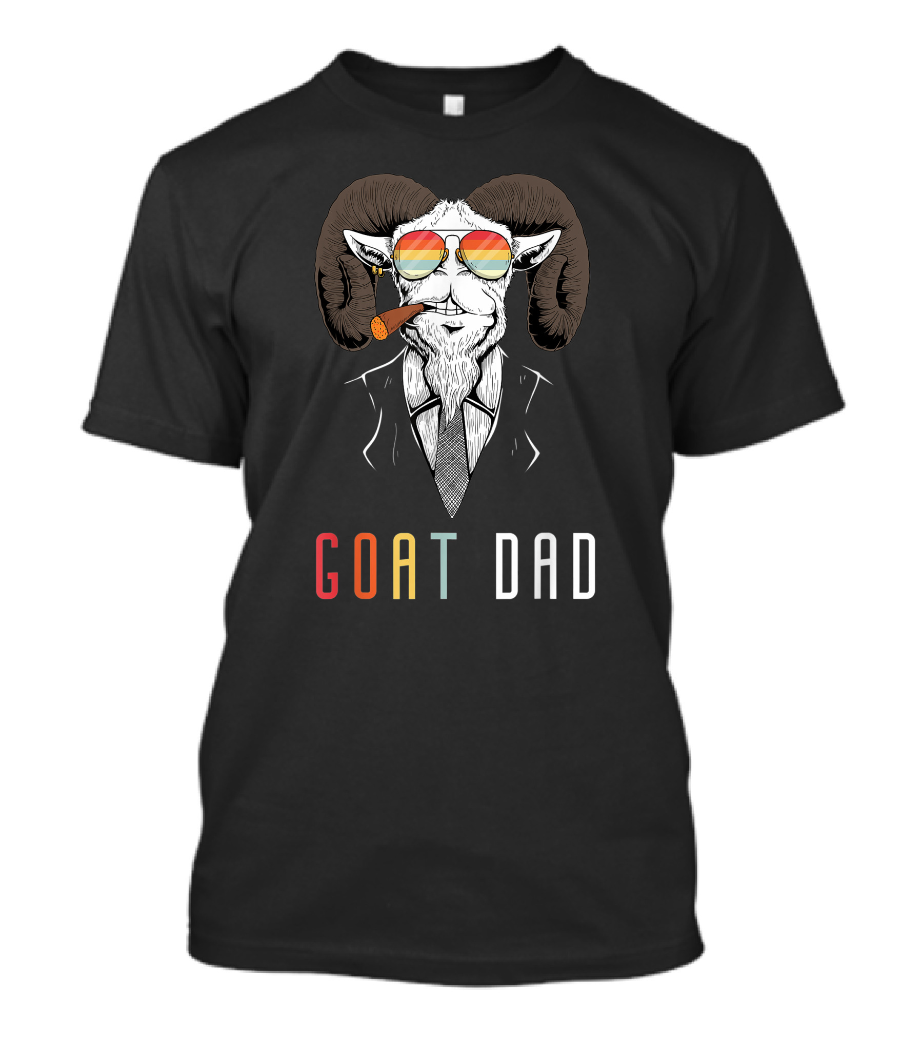 GOAT DAD Cool Sunglasses And Pipe Smoking Ram T-Shirt
