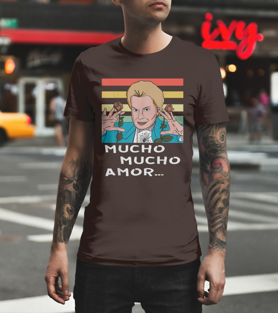Mucho Mucho Amor Walter Mercado Nostalgic Iconic Look Roses Retro Vibes T-Shirt