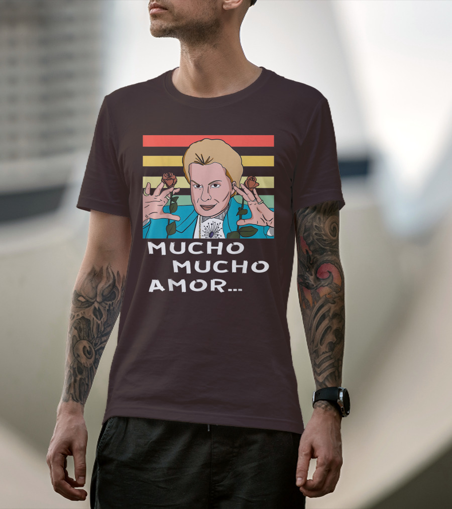 Mucho Mucho Amor Walter Mercado Nostalgic Iconic Look Roses Retro Vibes T-Shirt