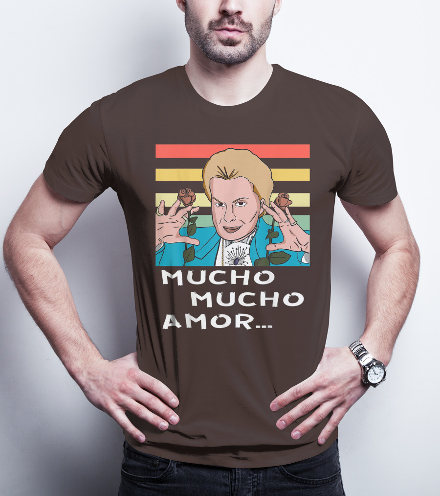 Mucho Mucho Amor Walter Mercado Nostalgic Iconic Look Roses Retro Vibes T-Shirt