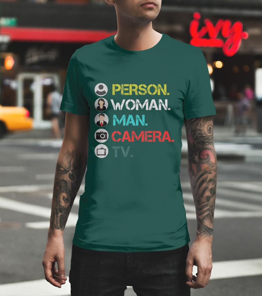 PERSON WOMAN MAN CAMERA TV Circle Icons T-Shirt
