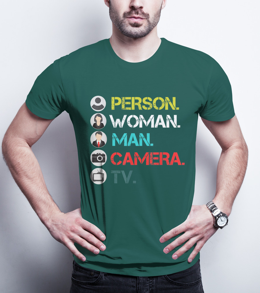 PERSON WOMAN MAN CAMERA TV Circle Icons T-Shirt
