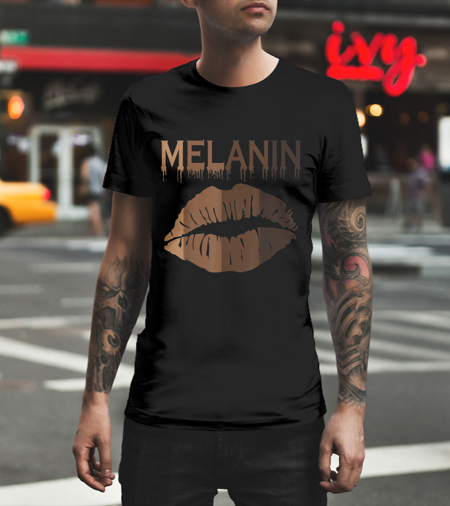 Melanin Shades Black Pride Black History Black Queen Lips T-Shirt