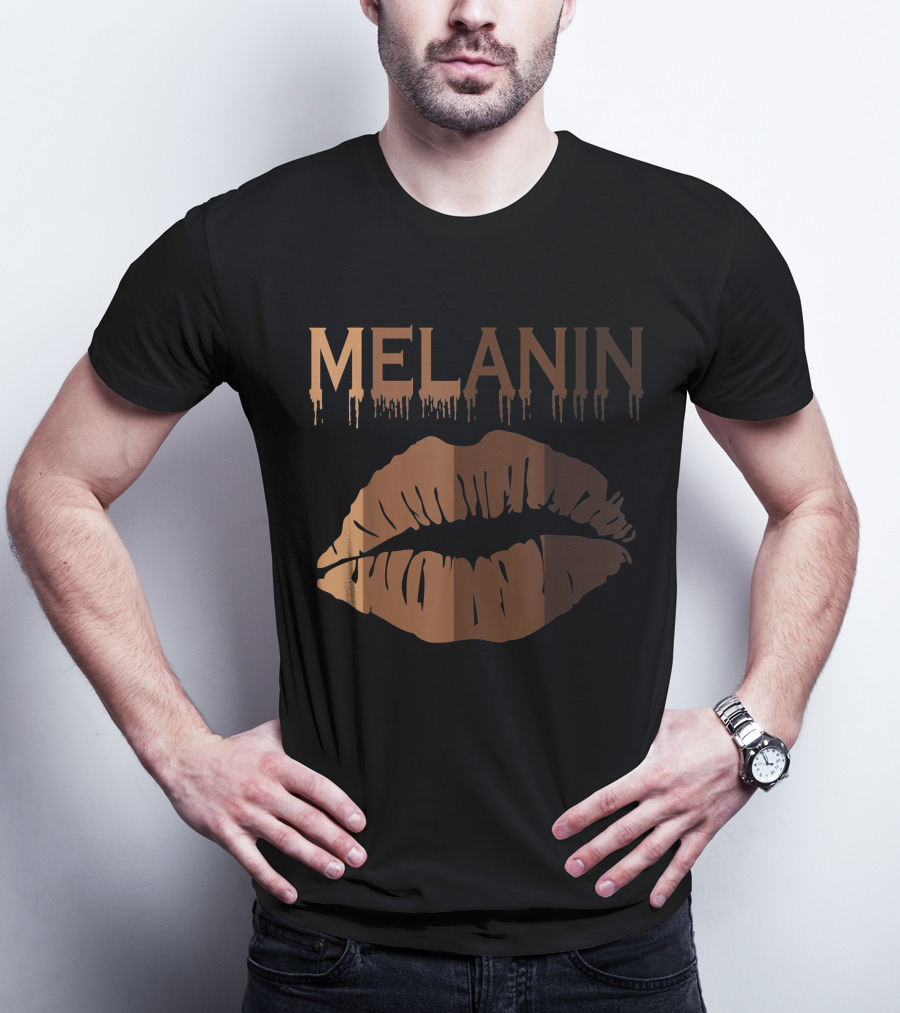 Melanin Shades Black Pride Black History Black Queen Lips T-Shirt