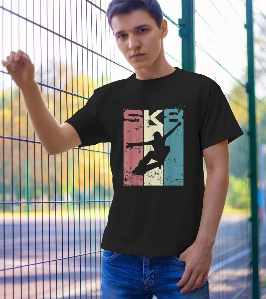 Vintage SK8 Skateboard Lifestyle Retro T-Shirt