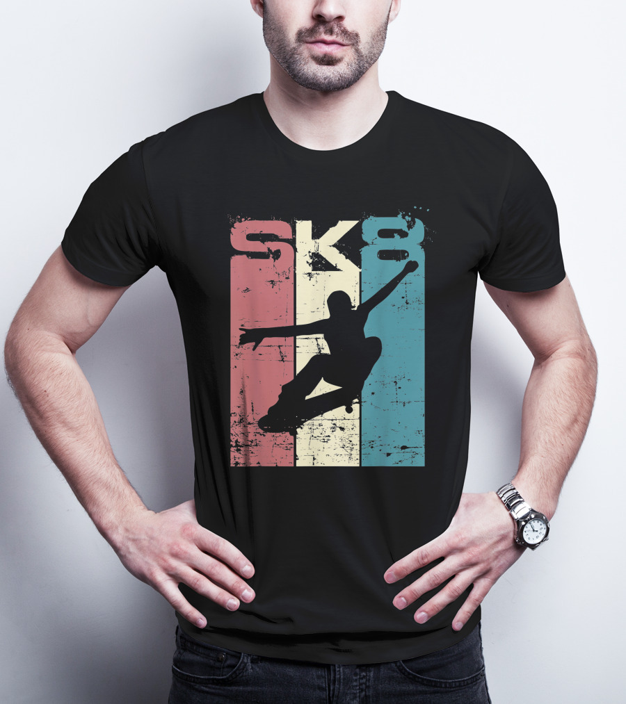 Vintage SK8 Skateboard Lifestyle Retro T-Shirt